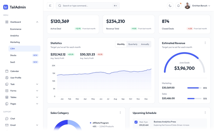 400+ Highly Customizable Tailwind CSS Dashboard Components - TailAdmin